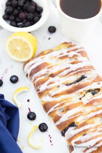{3 Ingredient} Lemon-Blueberry Danish Braid - Old American Recipes