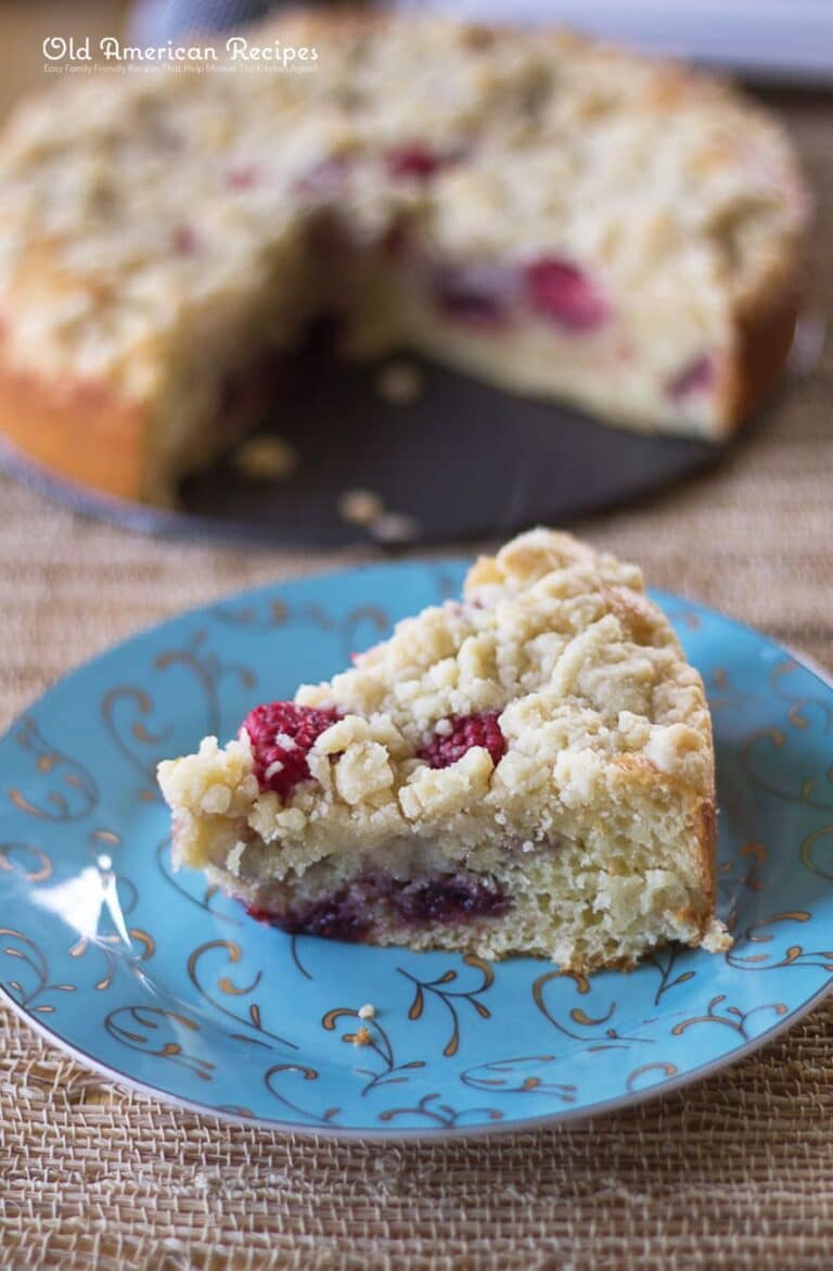 Lemon Raspberry Coffee Cake - Old American Recipes