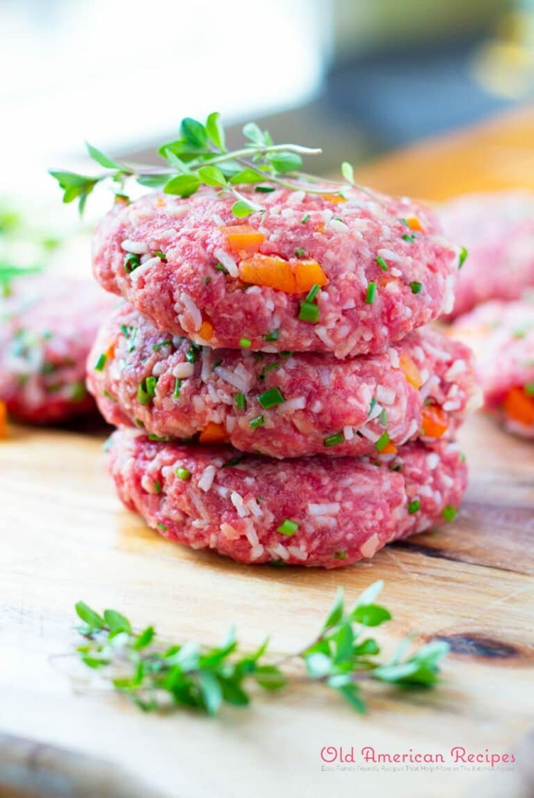 Bun­less Rice Stuff­ing Burgers - Old American Recipes