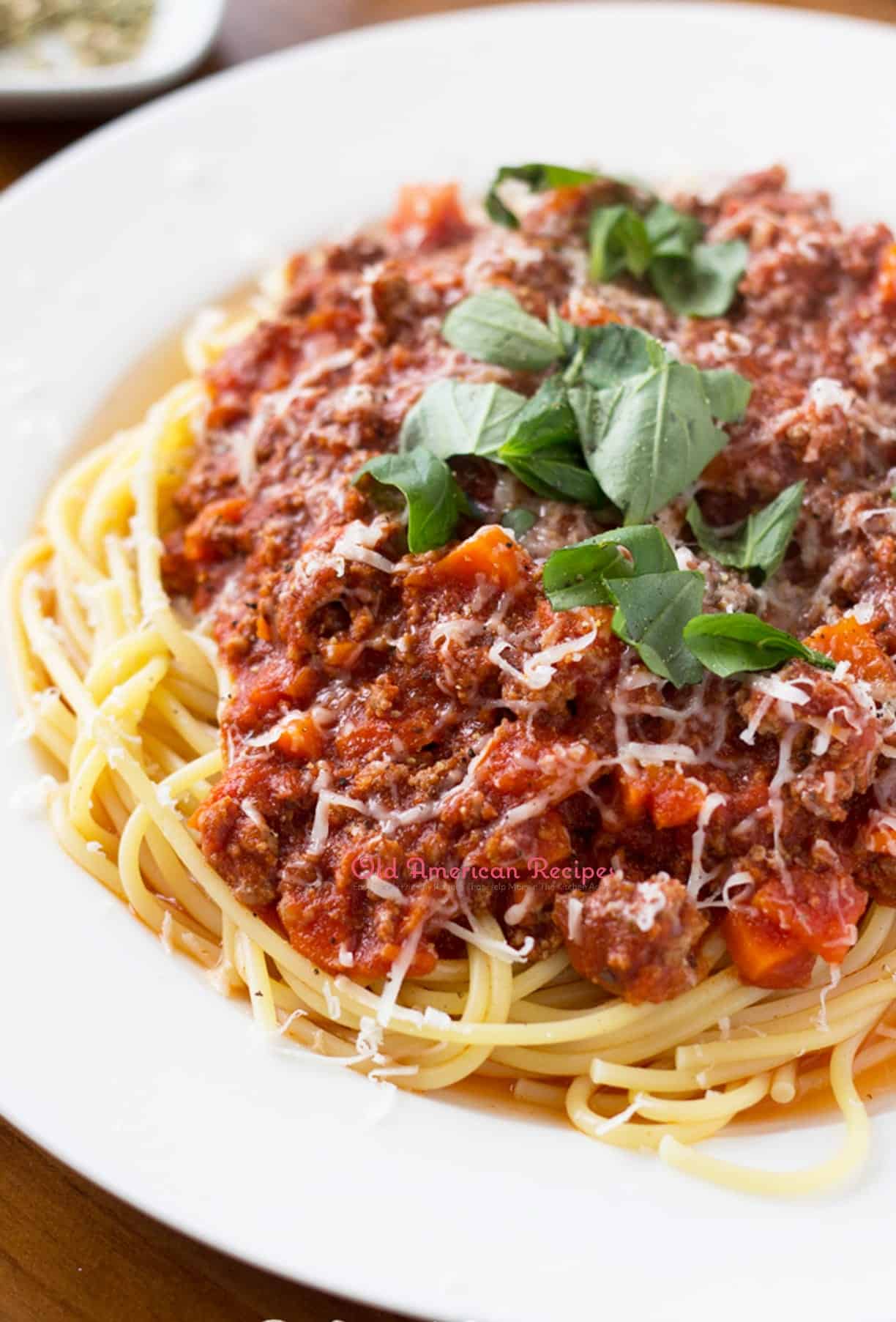 Spaghetti With Ground Beef Marinara Sauce - Old American Recipes